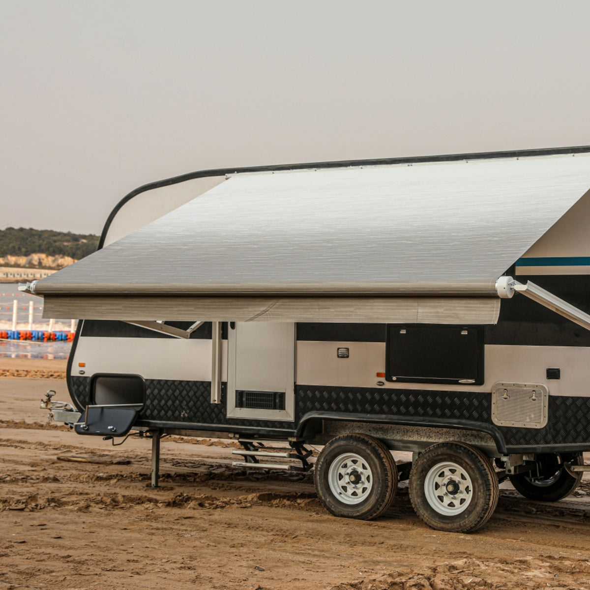 Aleko Motorized Retractable RV Awning - 8 x 8 Feet - Grey RVAWM-8-8-GR ...